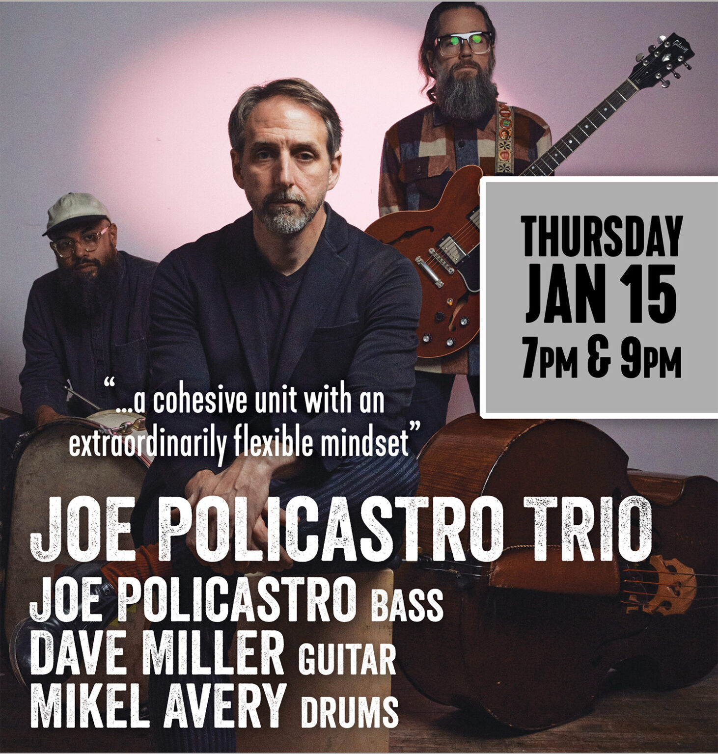 Joe Policastro Trio | Jan 15, 2026 – Jazz in the Crawlspace